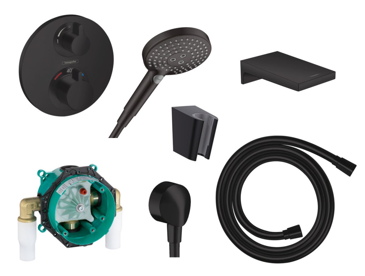 Hansgrohe Ecostat S indbygningspakke til kar (matsort) - hansgrohe ...